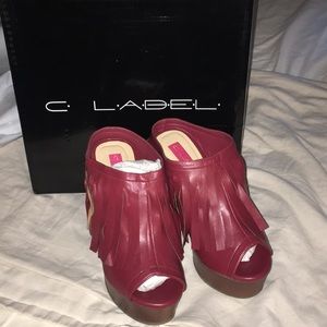 C Label | Shoes | Wine Fringed Platform Clogs | Poshmark